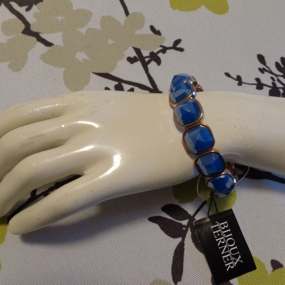 Bijoux Terner | Jewelry | Bijoux Terner Blue Beaded Elastic Bracelet ...